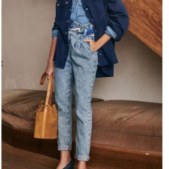 Sezane | Jeans | Sezane Austin Paperbag Waist Jean No Belt Denim Size ...